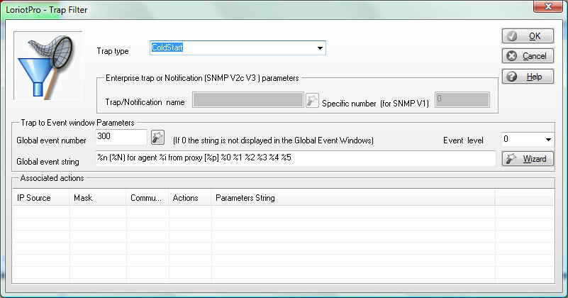 Filter creation of SNMP Traps and SNMP v2c Notification